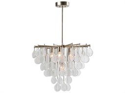 Uttermost Goccia 8-Light Antique Bright Silver Leaf Glass Pendant | UT21583