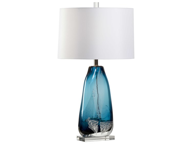 Wildwood Clauseen Ocean Silver Leaf Off White Silkette Blue Buffet Lamp ...